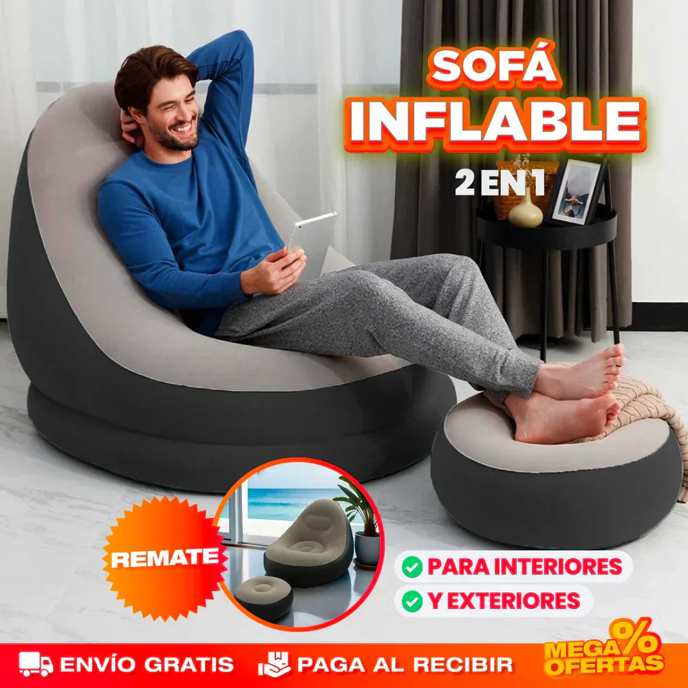 Sofá Inflable + Puff Inflable 360° ConfortAir® ( bomba de regalo ...